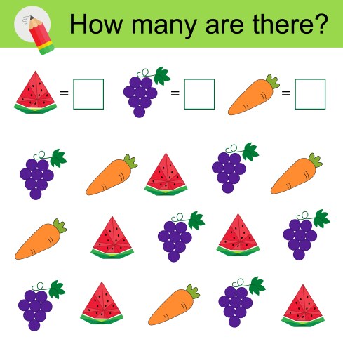 Math activity for kids developing numerac Vector Image