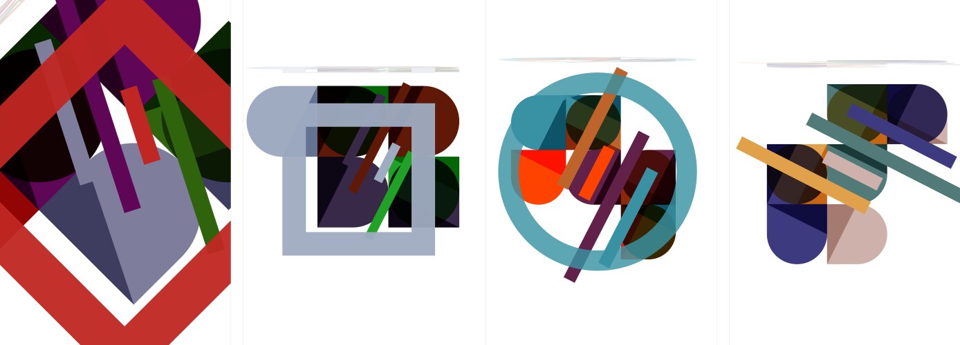 Square and round shape geometric poster set Vector Image