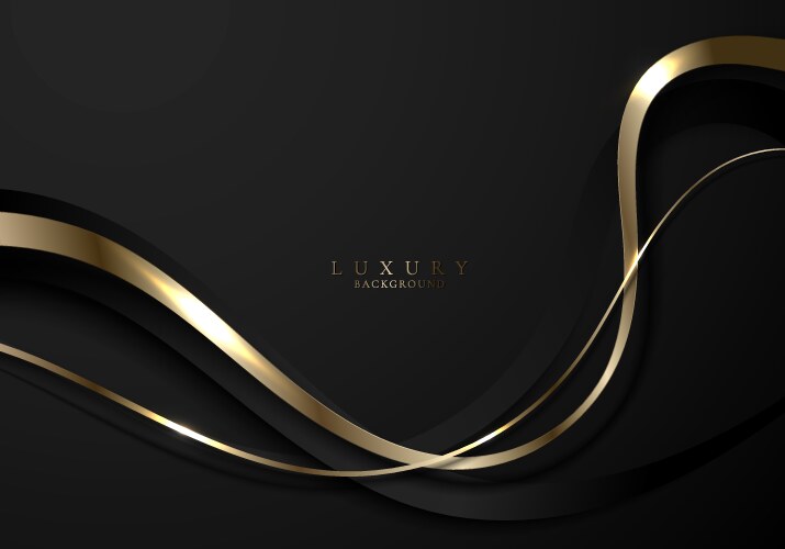 Abstract elegant gold and black curved wave lines Vector Image
