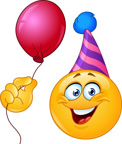 Birthday Smiley Faces Clip Art Premium Vector | Emoticon Face Wears