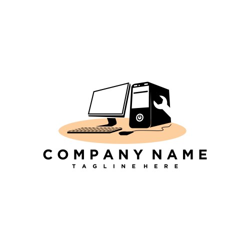 Computer desktop logo Vector Images & Graphics for Commercial Use ...