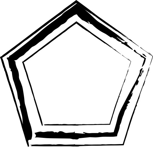 Pentagon grunge texture element frame border Vector Image