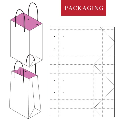 Bag packaging template for wearing Royalty Free Vector Image