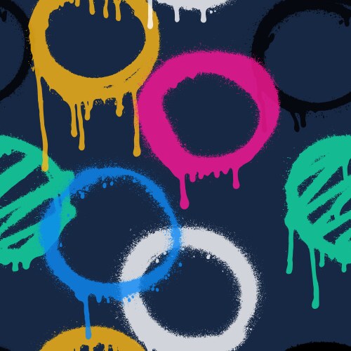 Graffiti spray paint seamless pattern Royalty Free Vector