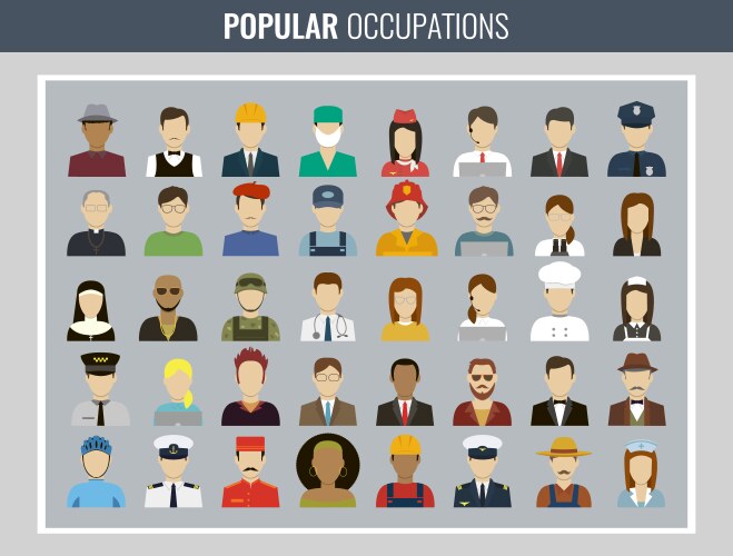 Occupation icon set people of different Royalty Free Vector
