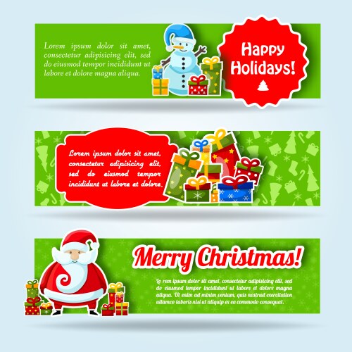 Set of ribbons labels tags merry christmas Vector Image