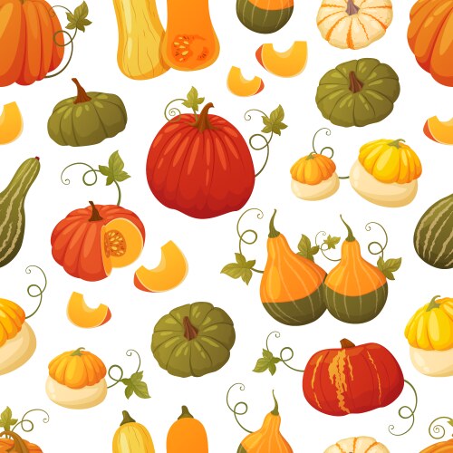 Seamless pattern with hand drawn pumpkin Vector Image