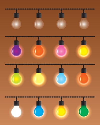 Colored light bulbs Royalty Free Vector Image - VectorStock
