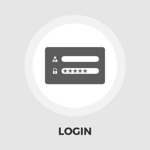Login password icon flat page log Royalty Free Vector Image