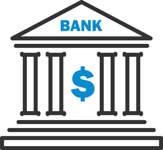 Bank icon depicting a financial institution Vector Image