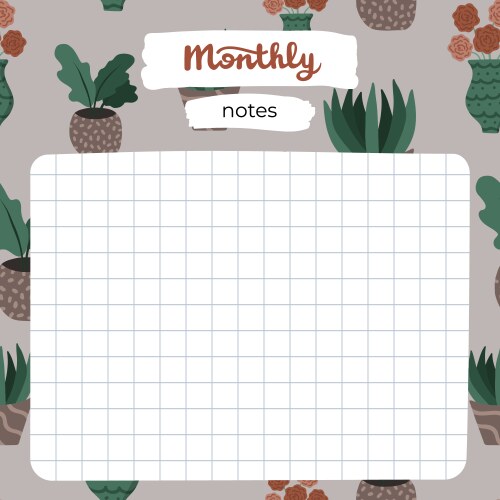 Cozy scrapbook template of monthly checklist Vector Image