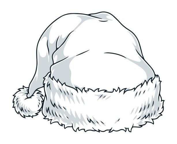 Santa claus hat sticker monochrome Royalty Free Vector Image