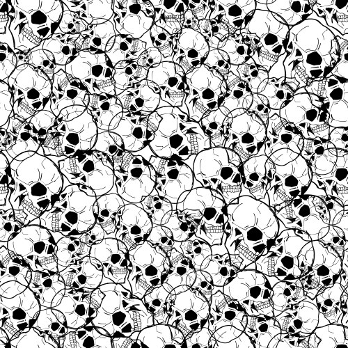Skull pattern seamless skeleton head background Vector Image