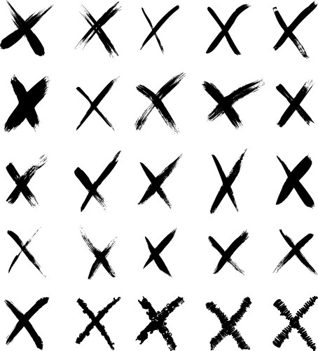 Collection of texturing crosses Royalty Free Vector Image