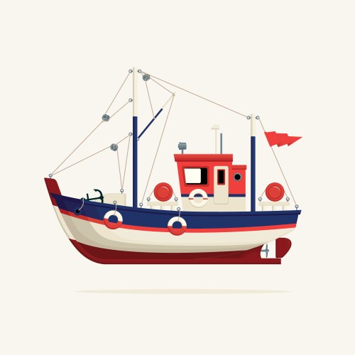 Cartoon boat Royalty Free Vector Image - VectorStock