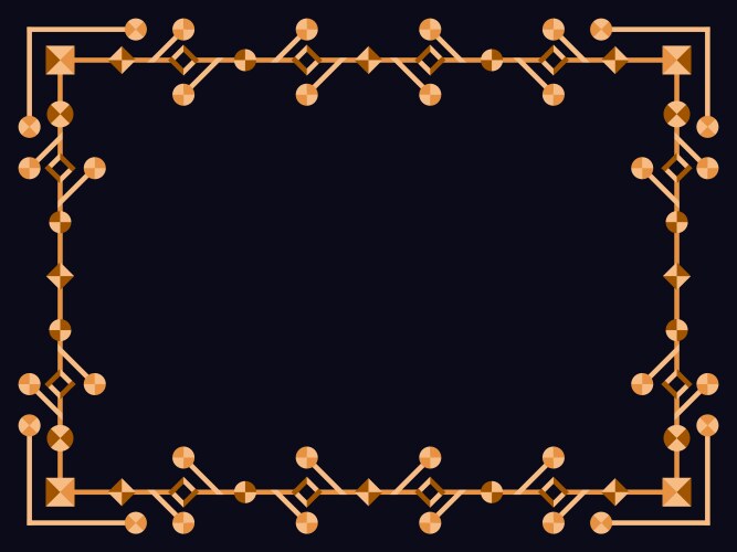 Art deco frame vintage linear border design Vector Image