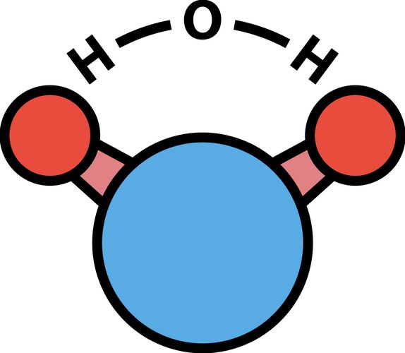Water molecule structure atomic h2o Royalty Free Vector
