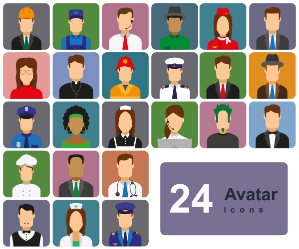 Occupation icon set people of different Royalty Free Vector