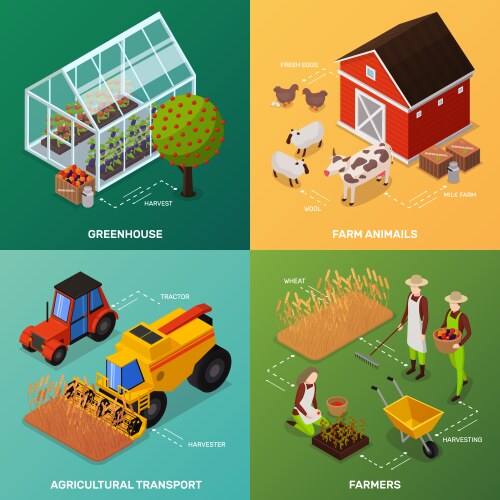 Organic farming banner design template Royalty Free Vector