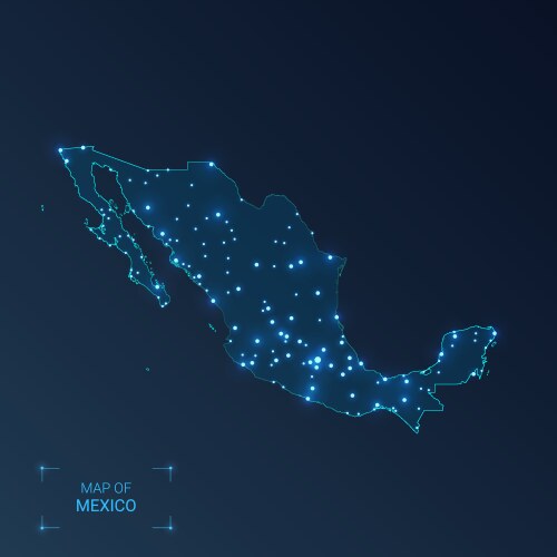 Mexico higt detailed map with subdivisions Vector Image