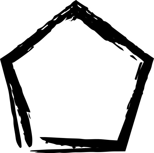 Pentagon grunge texture element frame border Vector Image