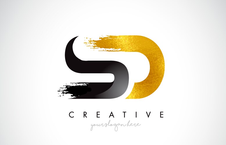Sd ds letter design logo logotype icon concept Vector Image