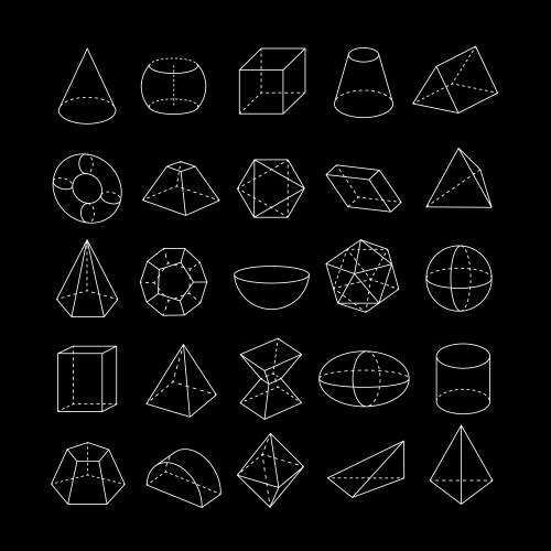 A set of isometric shapes Royalty Free Vector Image