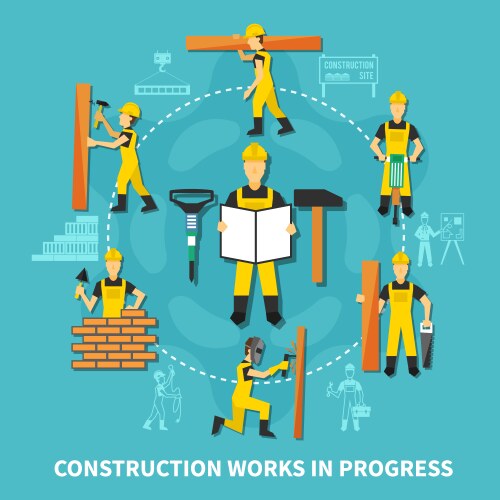 Construction worker infographic Royalty Free Vector Image