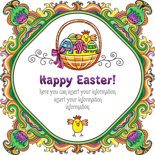 Lettering happy easter text and eggs Royalty Free Vector