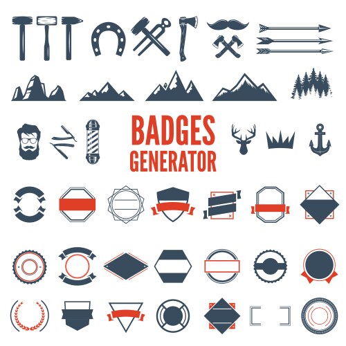 Hipster badge design retro emblem vintage badges Vector Image
