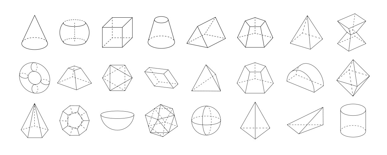 3d geometric shapes isometric linear forms cube Vector Image 3d geometric shapes isometric linear forms cube Vector Image
