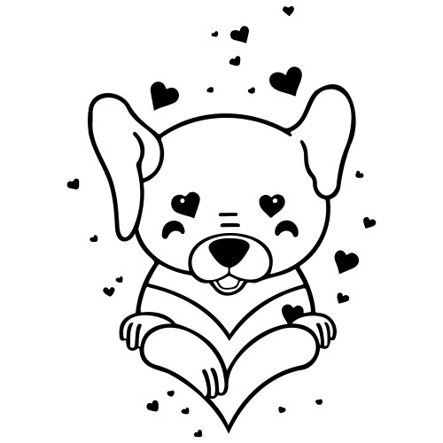 Happy valentines day puppy dog love sketch hand Vector Image