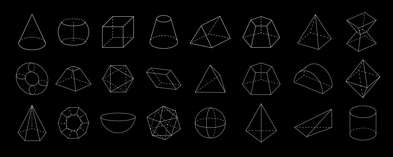 A set of isometric shapes Royalty Free Vector Image