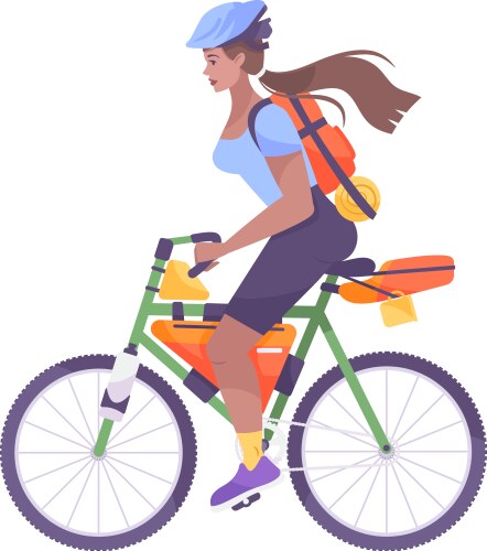 Road bicycle woman riding her bike smiling Vector Image