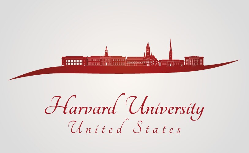 Harvard university skyline in orange Royalty Free Vector