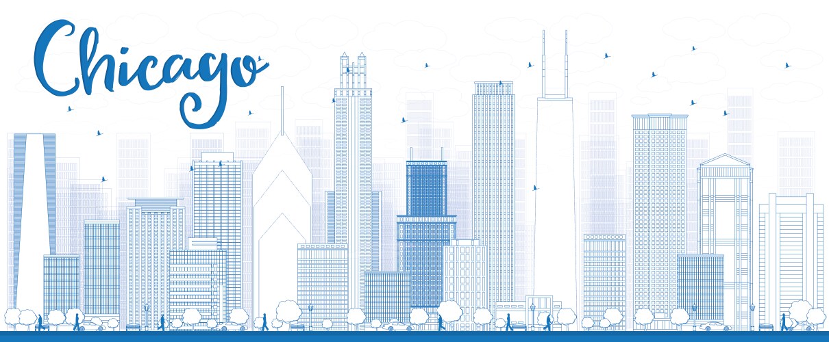 Chicago City Skyline Vector Images (over 870)