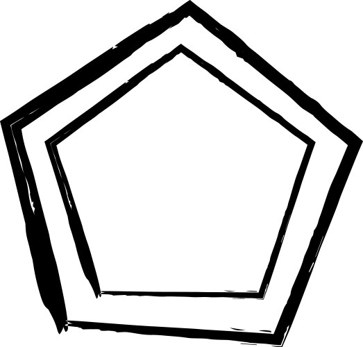 Pentagon grunge texture element frame border Vector Image