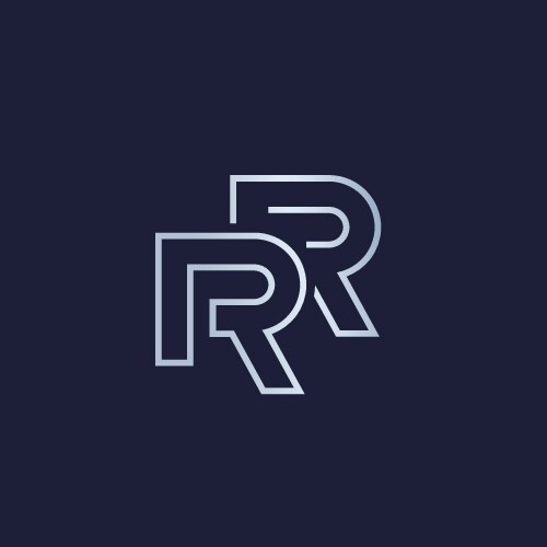 Nr monogram letters logo on a card Royalty Free Vector Image