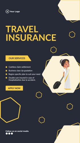 Travel insurance lp template Royalty Free Vector Image
