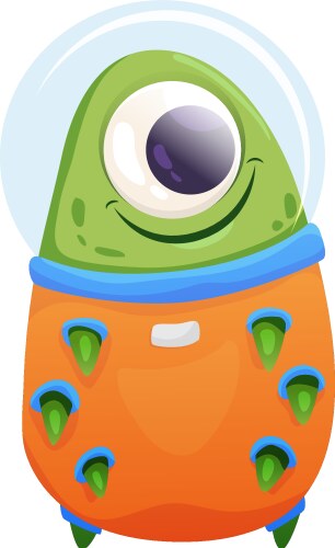 Cartoon chicken alien Royalty Free Vector Image