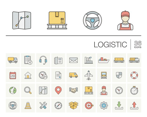 Logistic world set Royalty Free Vector Image - VectorStock