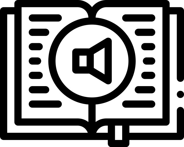 Audio system icon thin linear style design Vector Image