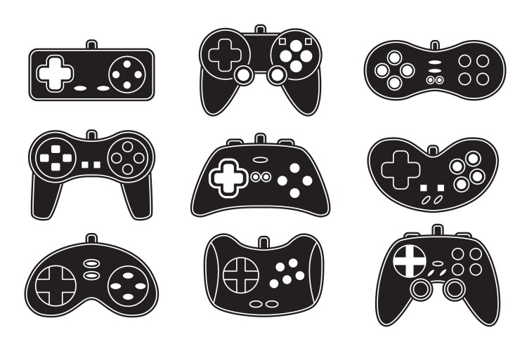 Game controller gamepad icons set Royalty Free Vector Image