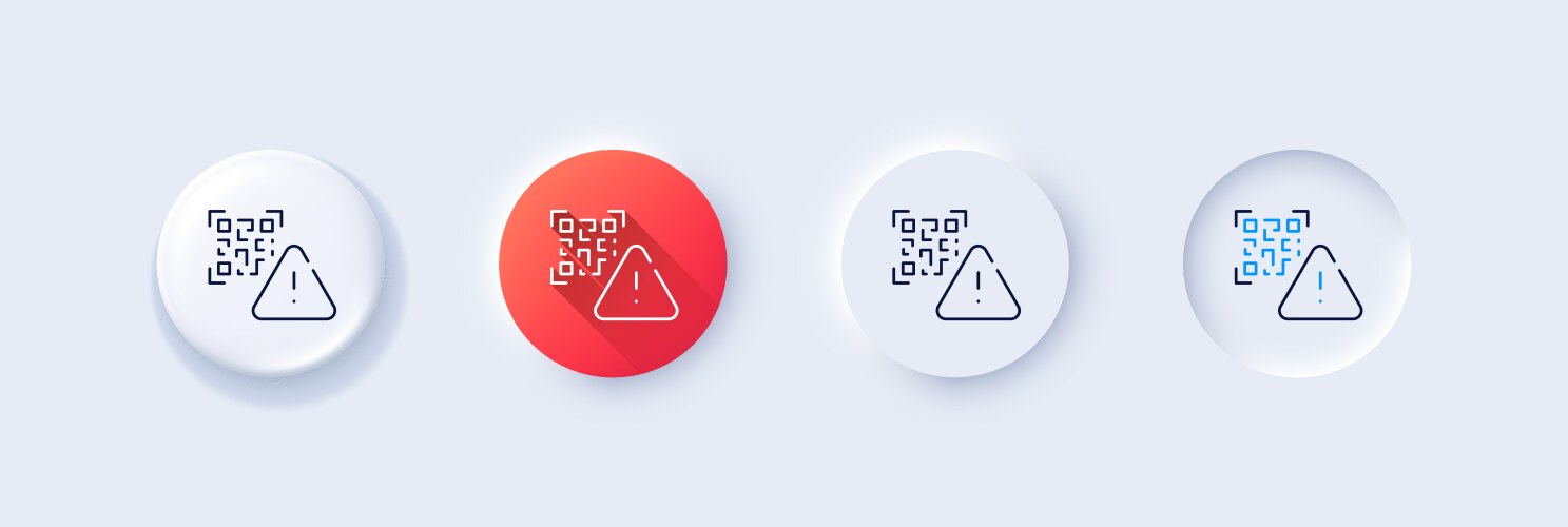 No qr code line icon scan barcode sign Royalty Free Vector