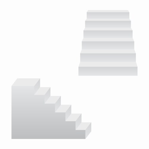 Stairs modern 3d white architectural objects Vector Image
