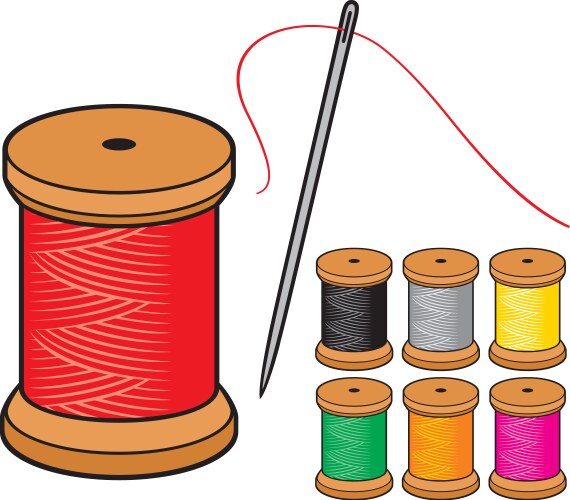 Object needle and thread Royalty Free Vector Image