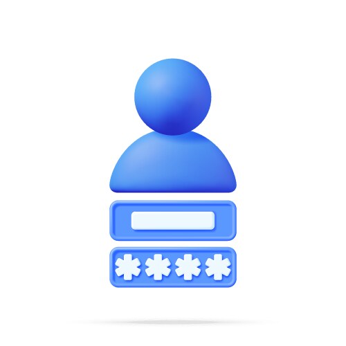 3d user login form page in computer Royalty Free Vector