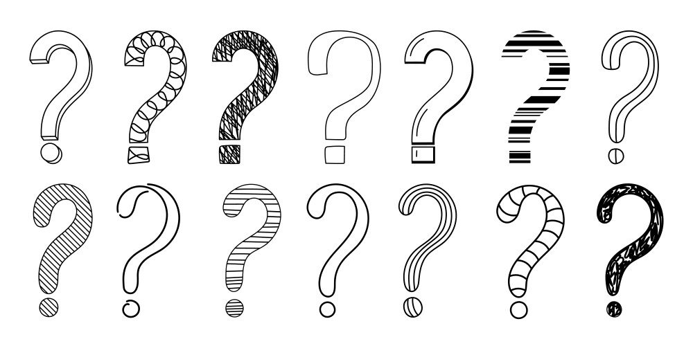 Doodle question mark hand drawn sketch Royalty Free Vector