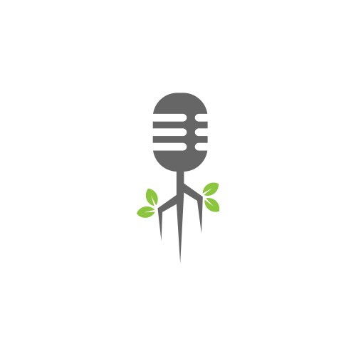 Microphone sound logo Royalty Free Vector Image