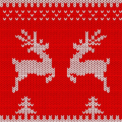 Knitted pattern with deer Royalty Free Vector Image